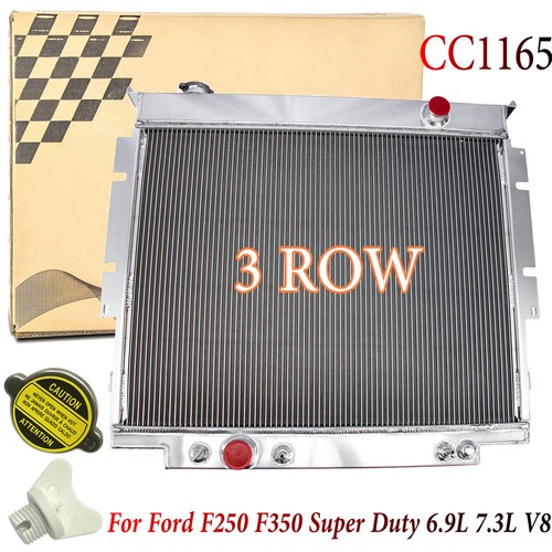 1165 3 Row Radiator for 1983-1996 Ford F150 F250 F350 XL XLT XLS 6.9L 7 ...