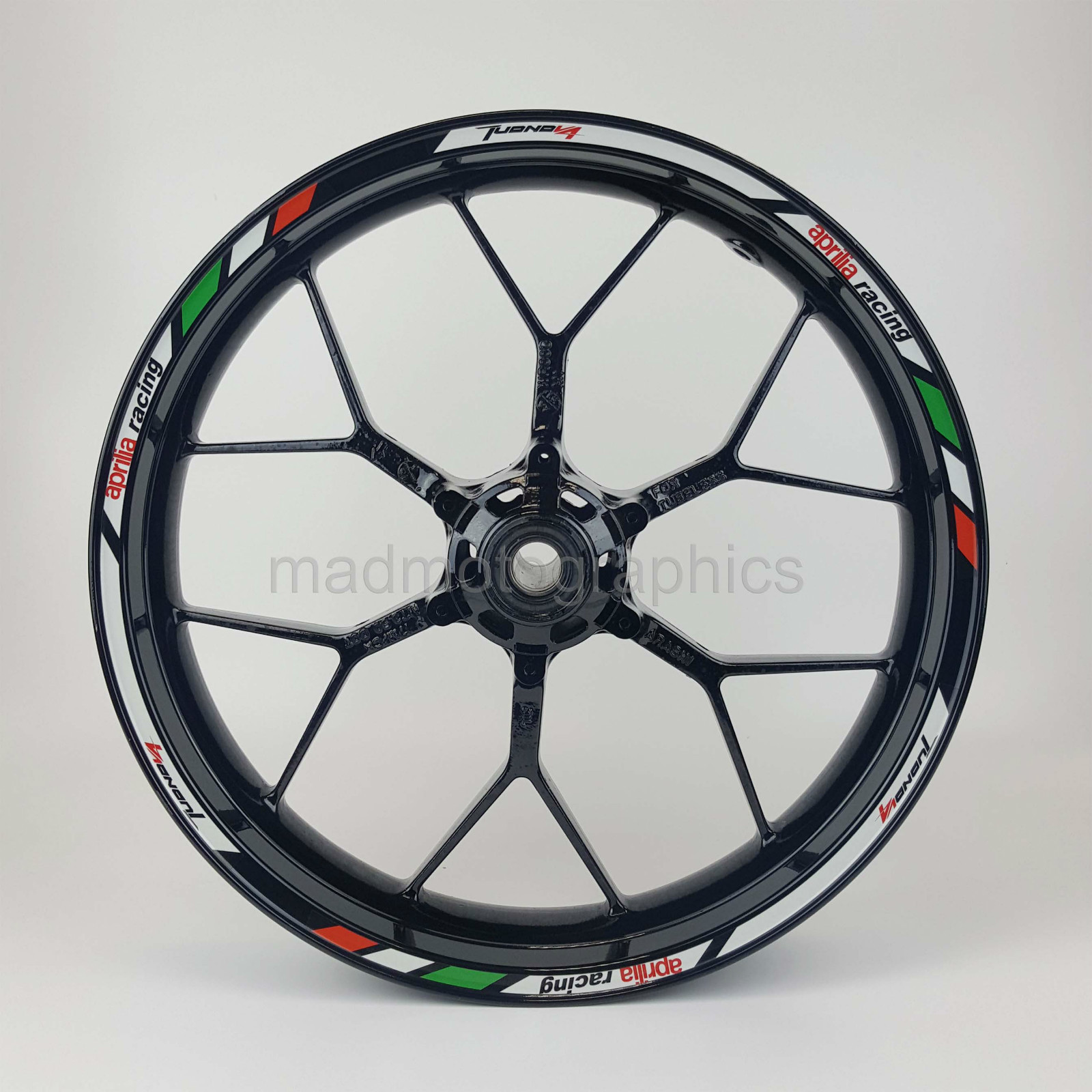 aprilia Tuono V4 factory motorcycle wheel decals rim stickers Laminated ...