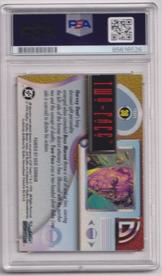 AARON ECKHART 1994 DC Comics TWO FACE Trading Card Signed Autograph PSA ...