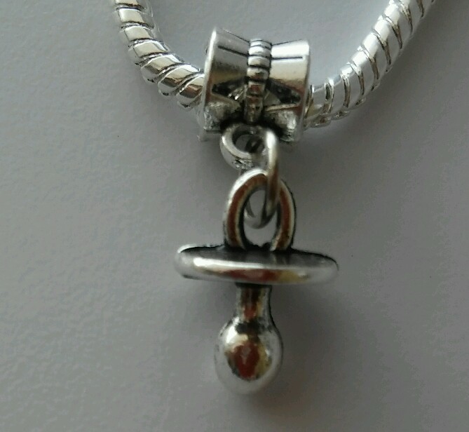 Baby Infant Pacifier Binky Dangle Charm Pendant For European Bracelet ...