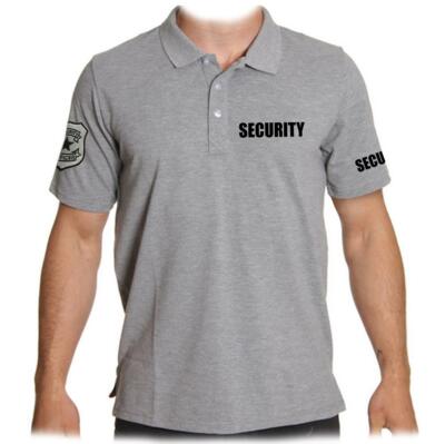 NEW MEN'S EMBROIDERY PATCH SECURITY GUARD UNIFORM GREY POLO SHIRT ALL ...