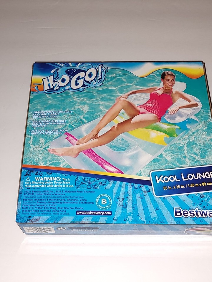 New Inflatable Lounge Chair Mat Pool Water Float H2O GO Bestway Air ...