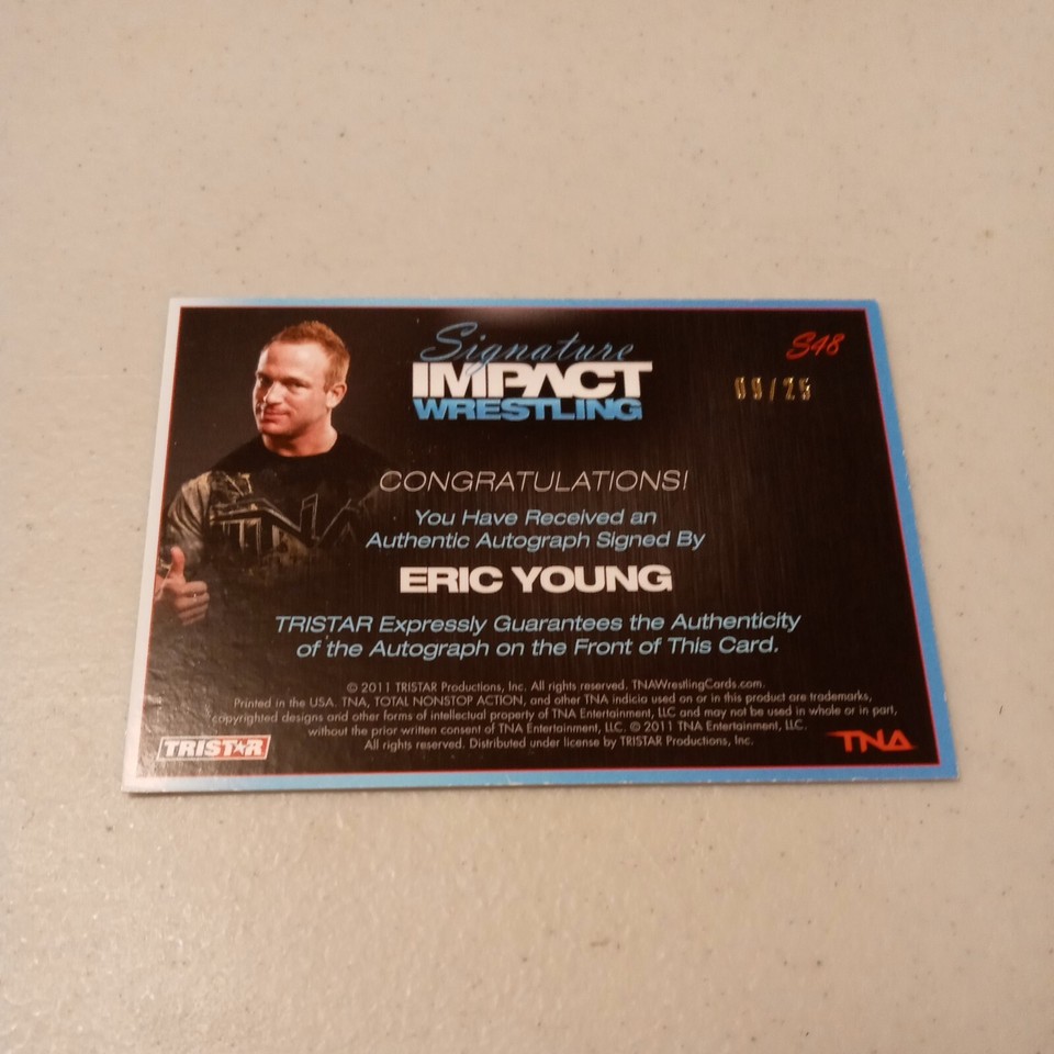 2011 Tristar TNA Wrestling Signature Impact Eric Young Autograph Auto # ...
