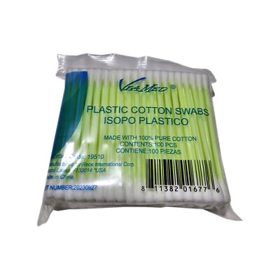 Cotton Swabs Double Q Tip 3” - Plastic - Yellow Colors - Viamed (1000 ...