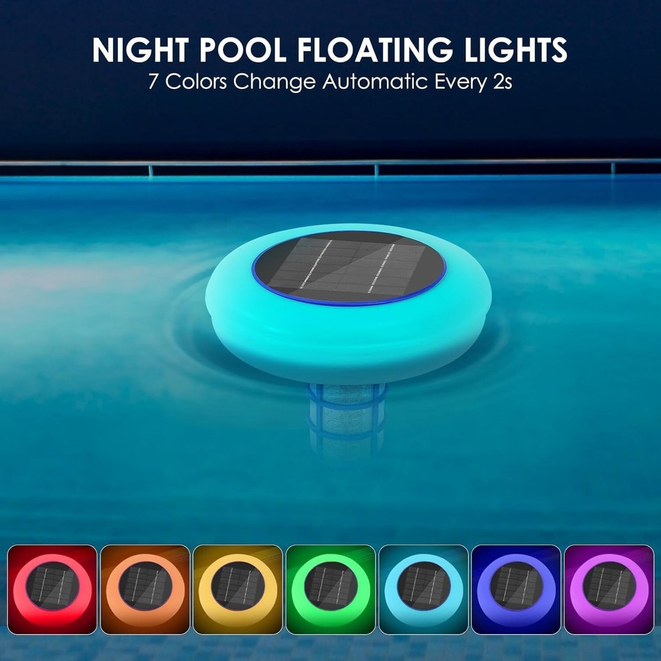 Solar Pool Ionizer, Upgraded Copper Ionizer w/ LED Light, for Up to ...