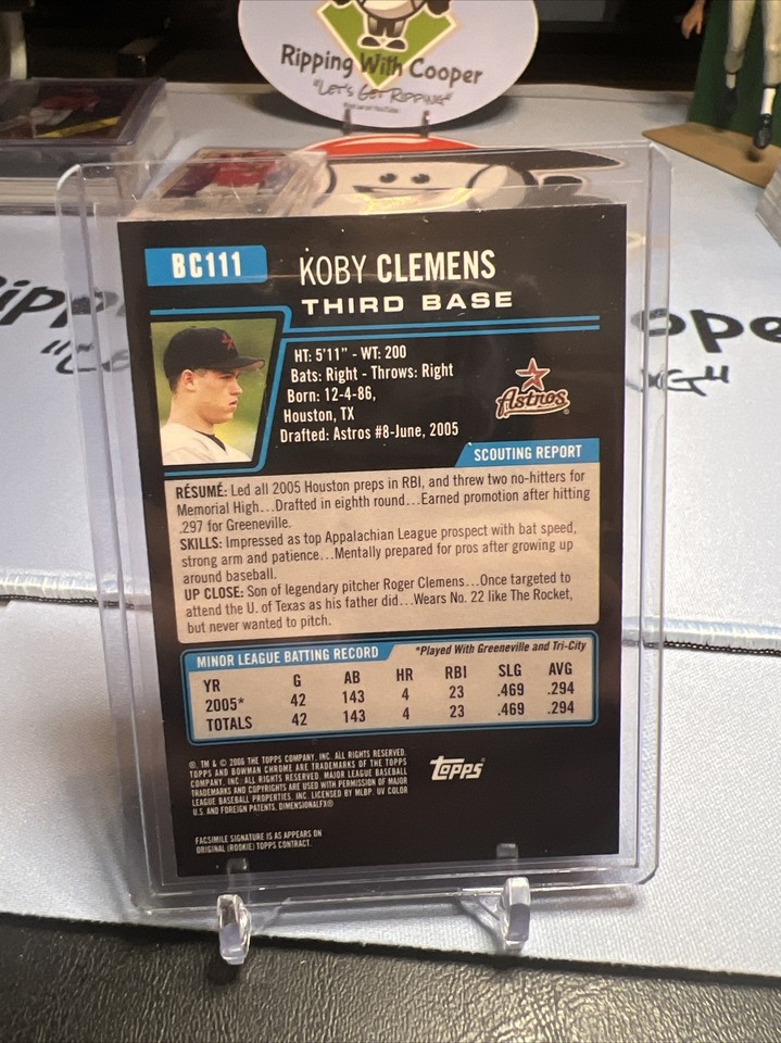 Koby Clemens 2006 Bowman Chrome Prospects | eBay