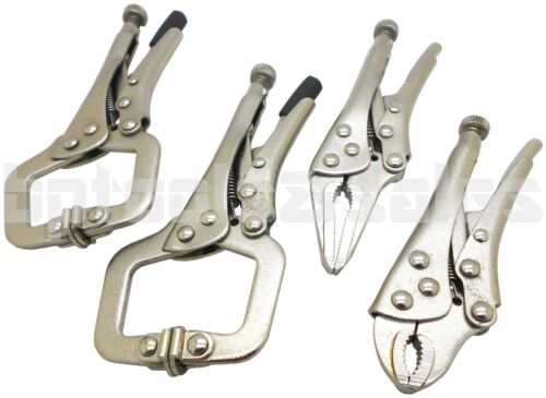 4pc Vise Grip Mini Locking Pliers Set Straight Needle C-Clamp High ...