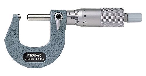 Mitutoyo 115-115 Spherical Face Micrometer, Ratchet Stop Flat Spindle ...