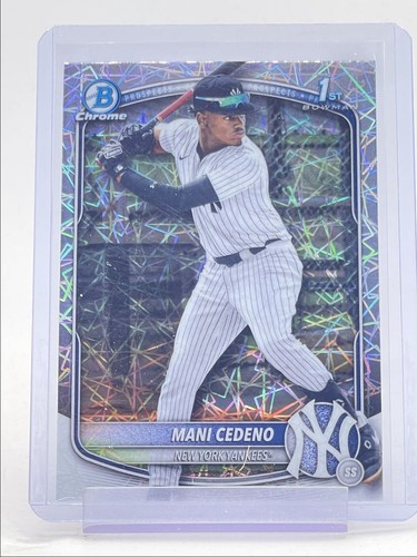 MANI CEDENO 2025 BOWMAN CHROME 1ST LAZER REFRACTOR YANKEES #BCP-199 ...