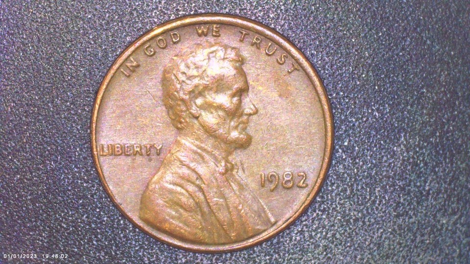 1982 D & P Large Date Pennies, 6 With Off Center? Error Coins ALL ...