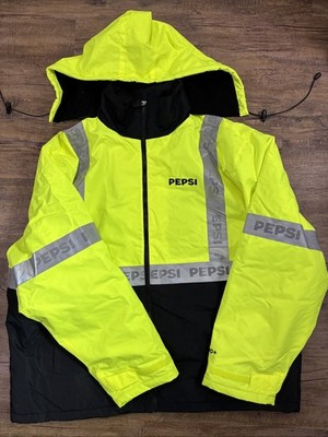 NEW PEPSI ZERO ZONE HIGHLY REFLECTIVE HOODED STADIUM COAT SIZE 2XL G ...