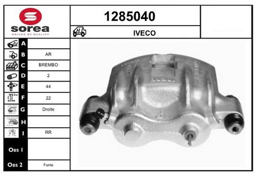 Étrier de frein SNRA 1285040 IVECO DAILY III Camionnette/DAILY II ...