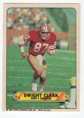 1983 Topps Football Sticker #7 Dwight Clark - San Francisco 49ers | eBay