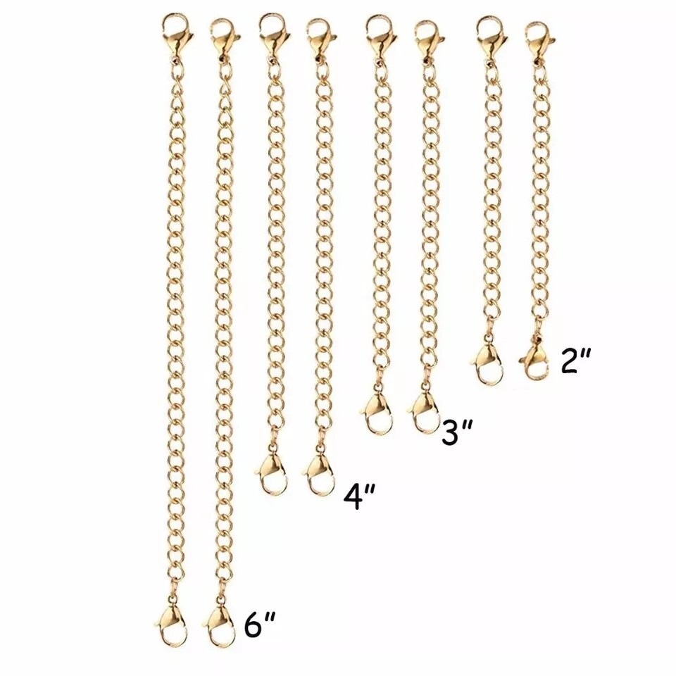 2-Pack Extender /Safety Chain Extender Necklace Bracelet Lobster lock 1 ...