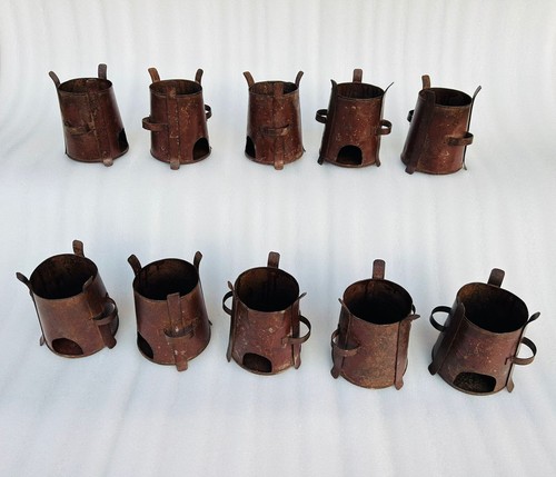 Antique Rustic Iron Cooking Sigdi Fire Pit Old Table Top Iron Fire Pit ...