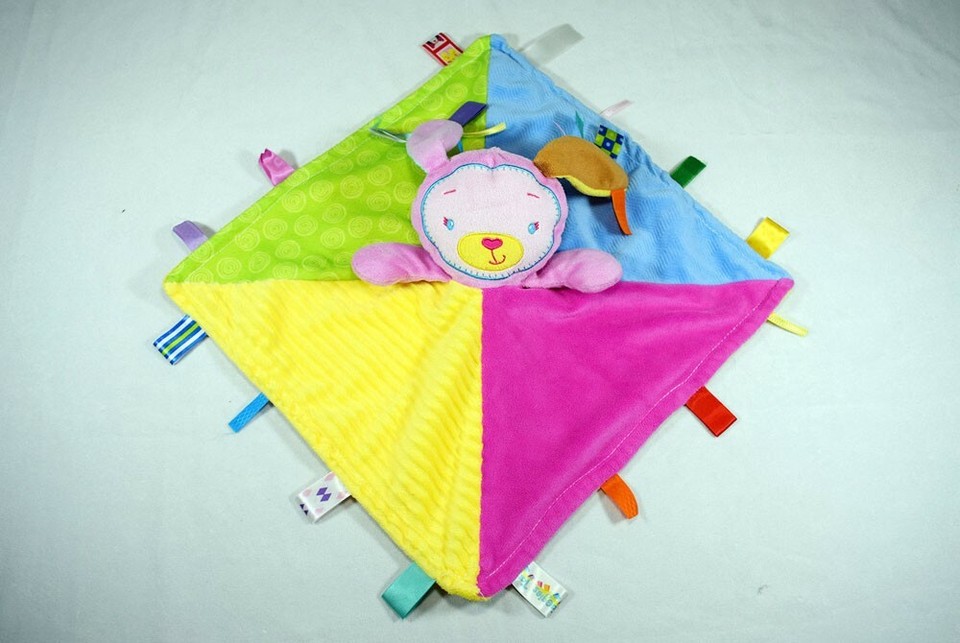 Taggies Patchkin Pink Bunny Rabbit Lovey Lovie Security Blanket Plush ...