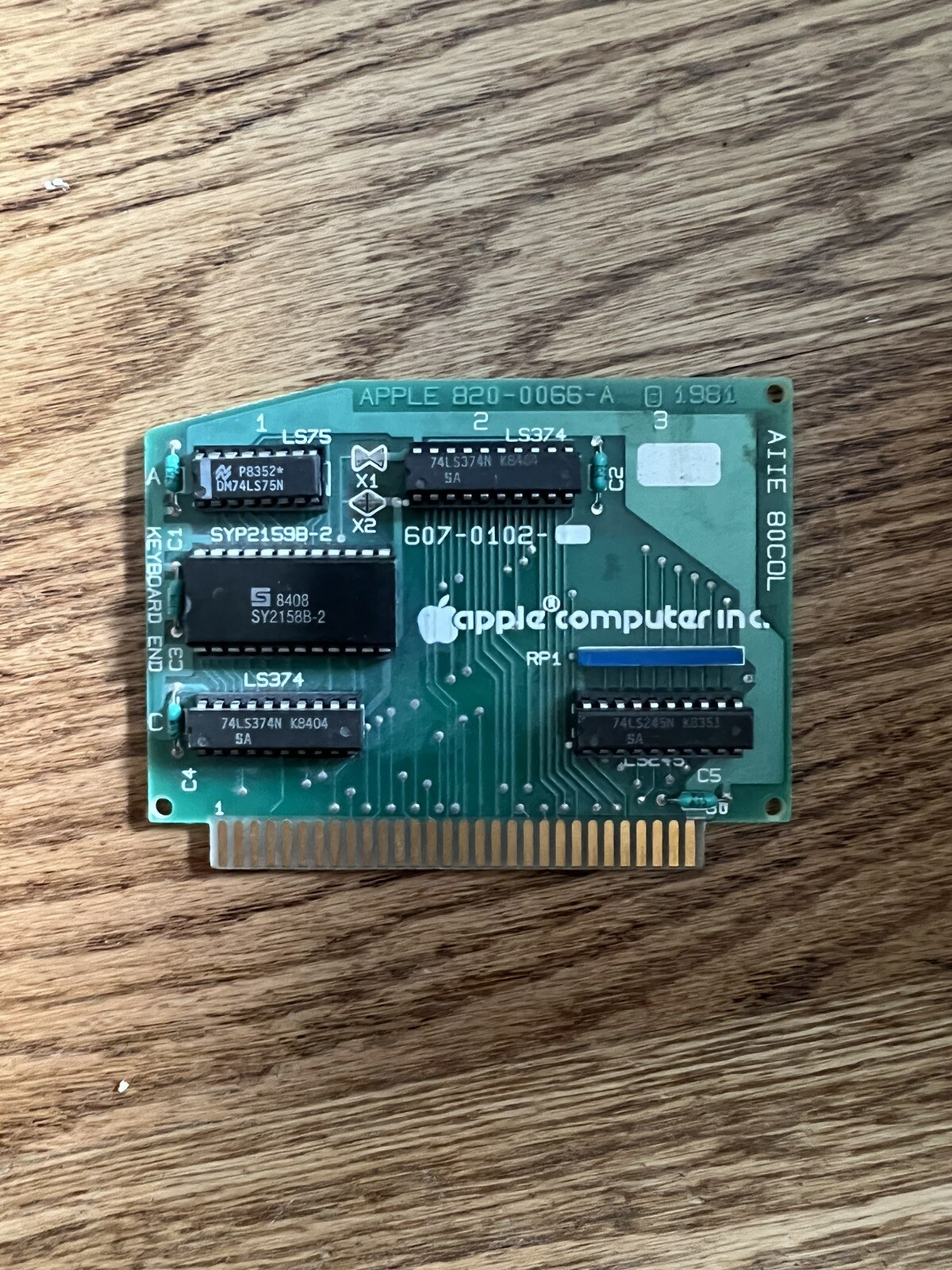 Vtg Apple IIe 80 Column Text Expansion Card 820-0066-a Memory RAM Board ...