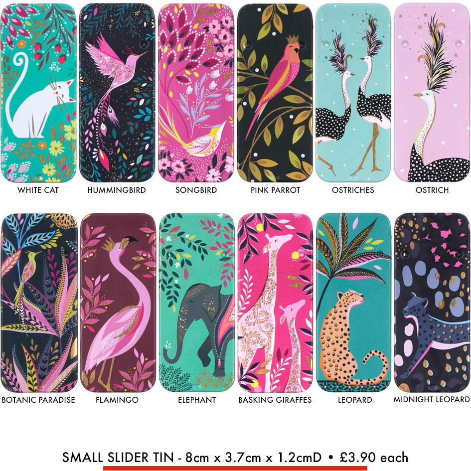 SARA MILLER METAL TIN BOX Accessory Home Keepsake Pill Storage Sweet ...