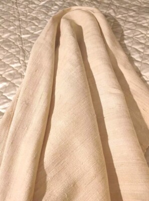 Raw Silk Fabric Noil Slubbed Ivory/Cream 1.75 Yds x 48"Wide | eBay