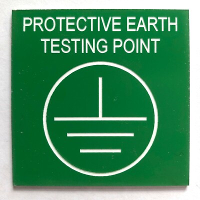 10 Pack - PROTECTIVE EARTH TESTING POINT - Green Traffolyte Label ...