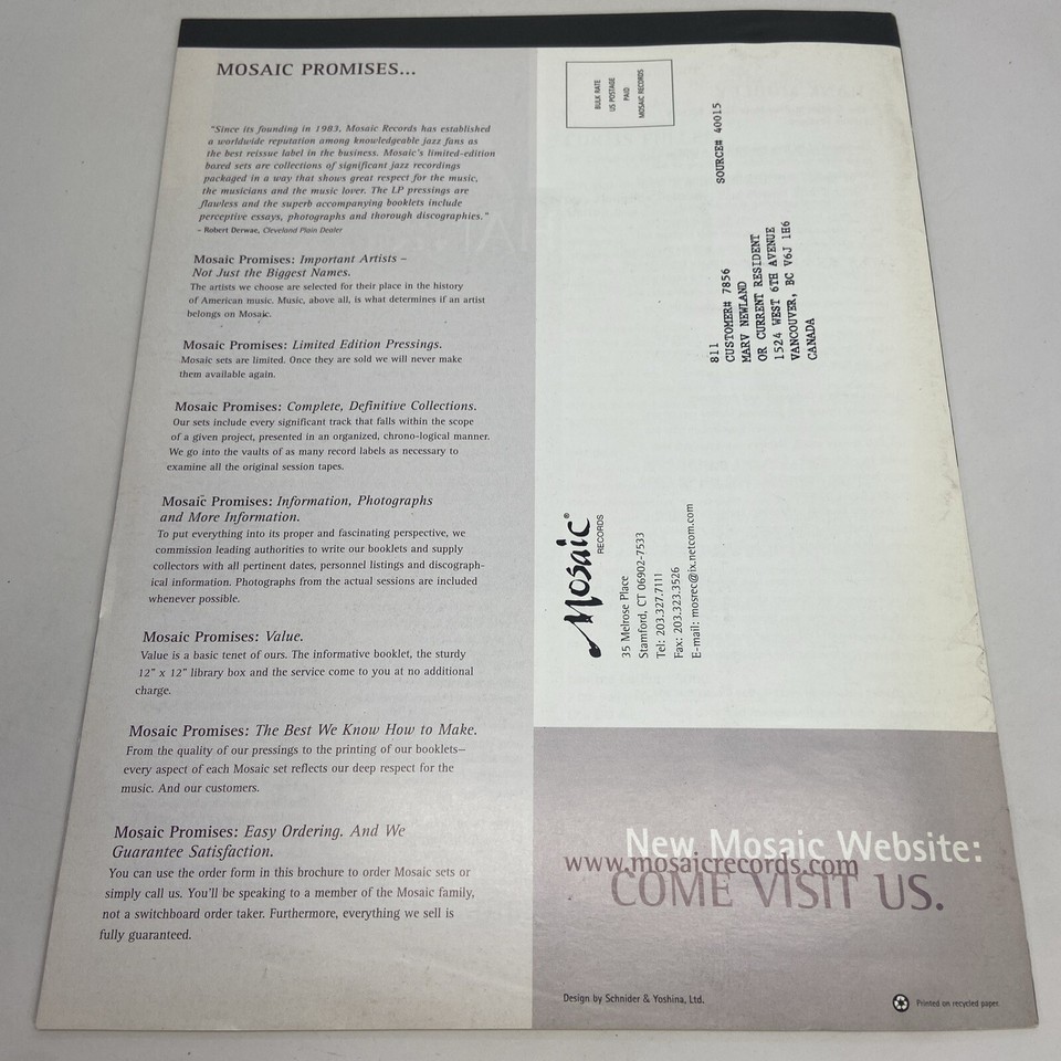 Mosaic Records Brochure 25 Magazine Spring 1999 | eBay