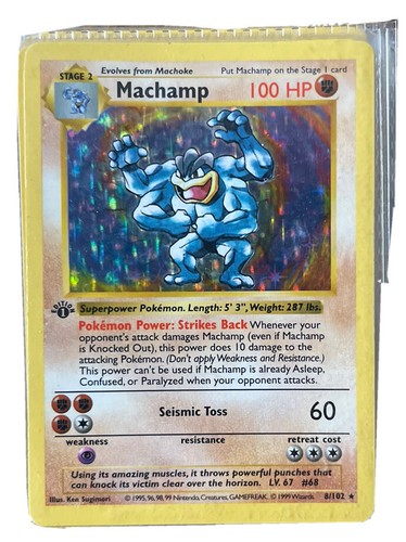 Machamp Pokemon Card 1st Edition shadowless Near Mint Condition | eBay