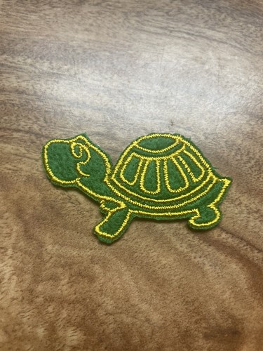 Green Turtle PATCH Iron On Vtg 80s Bag Hat Jacket Logo Appliqué Felt 2 ...