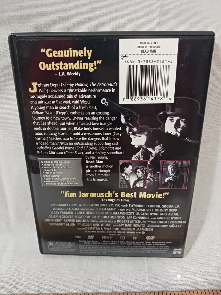 Dead Man (DVD, 2000) - Johnny Depp - Black & White - Jim Jarmusch Film ...