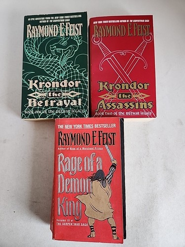 Lot Of 3 Raymond E. Feist Paperback Books 1 Serpentwar Saga & 2 Riftwar ...