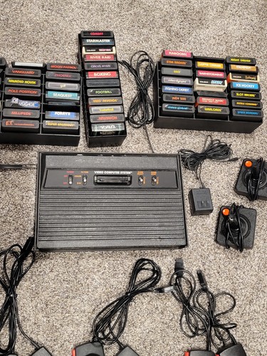Orig. Atari 2600 Video Game System w/ 54 Games Joysticks Paddles Xtras ...