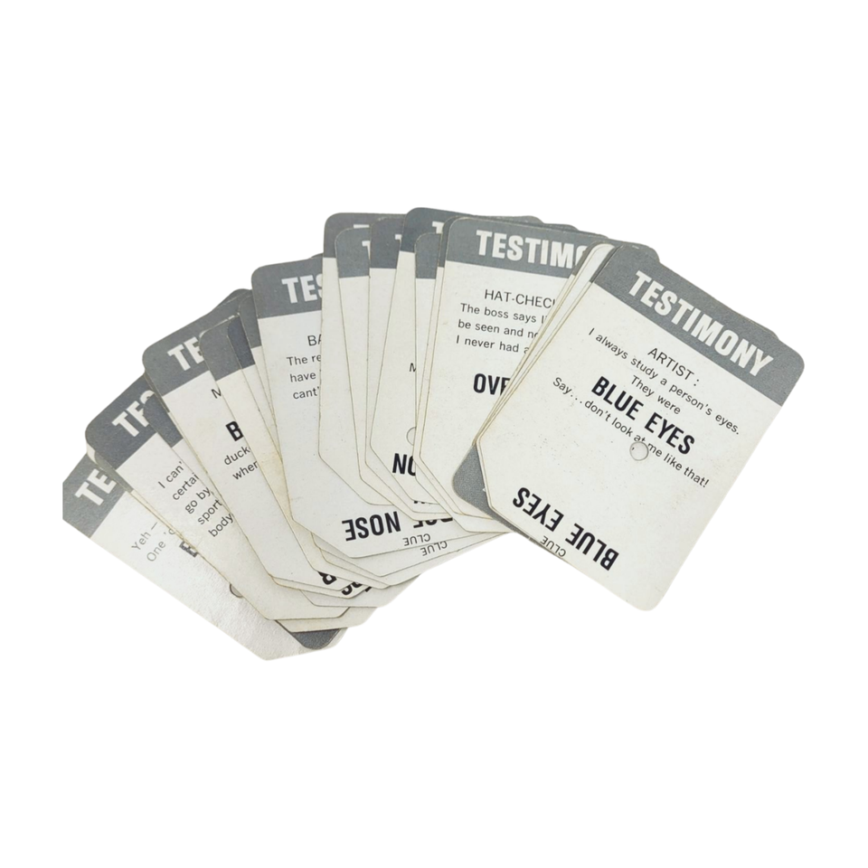 Vintage 1960 Mattel Lie Detector Game Pieces Parts: 23 Suspect Cards ...