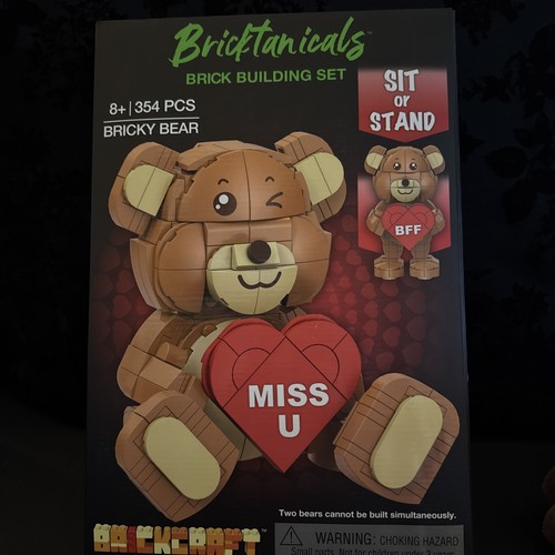 Brickcraft BRICKTANICALS Bricky Bear Teddy VALENTINE'S DAY Building Set ...