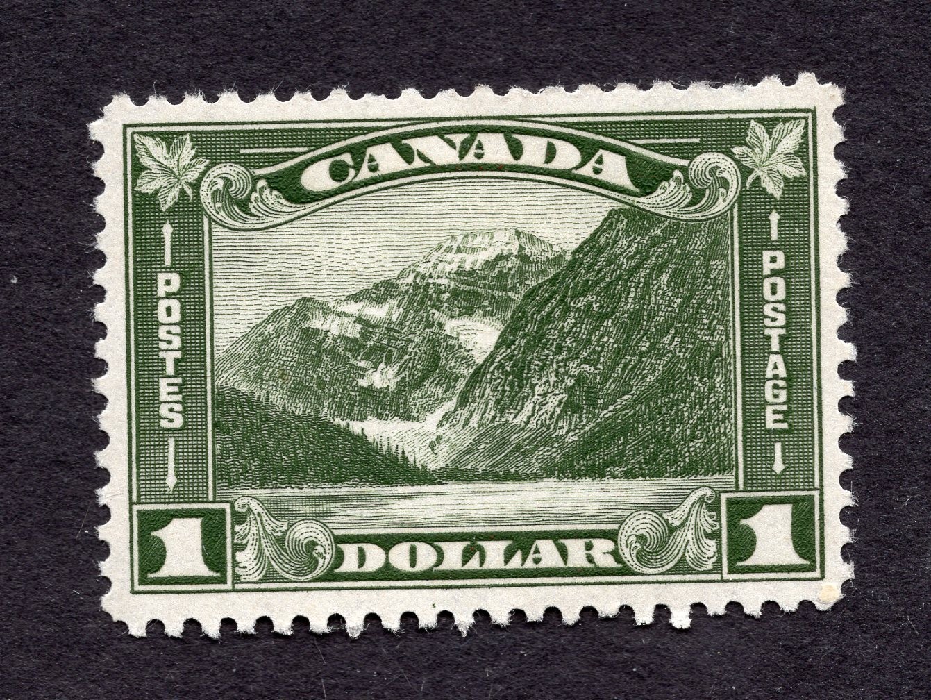 Canada #177 $1.00 Olive Green Mt Edith Cavell King George V Arch Issue ...