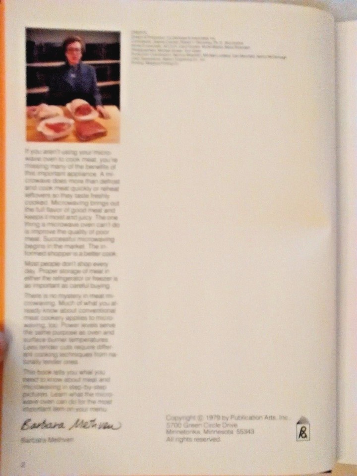 VTG. MICROWAVING MEATS, MICROWAVE COOKING LIBRARY BARBARA METHVEN 1979 ...