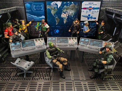 Custom 1:12 Scale Mission Control Room Diorama Prop Accessory for 6" GI ...