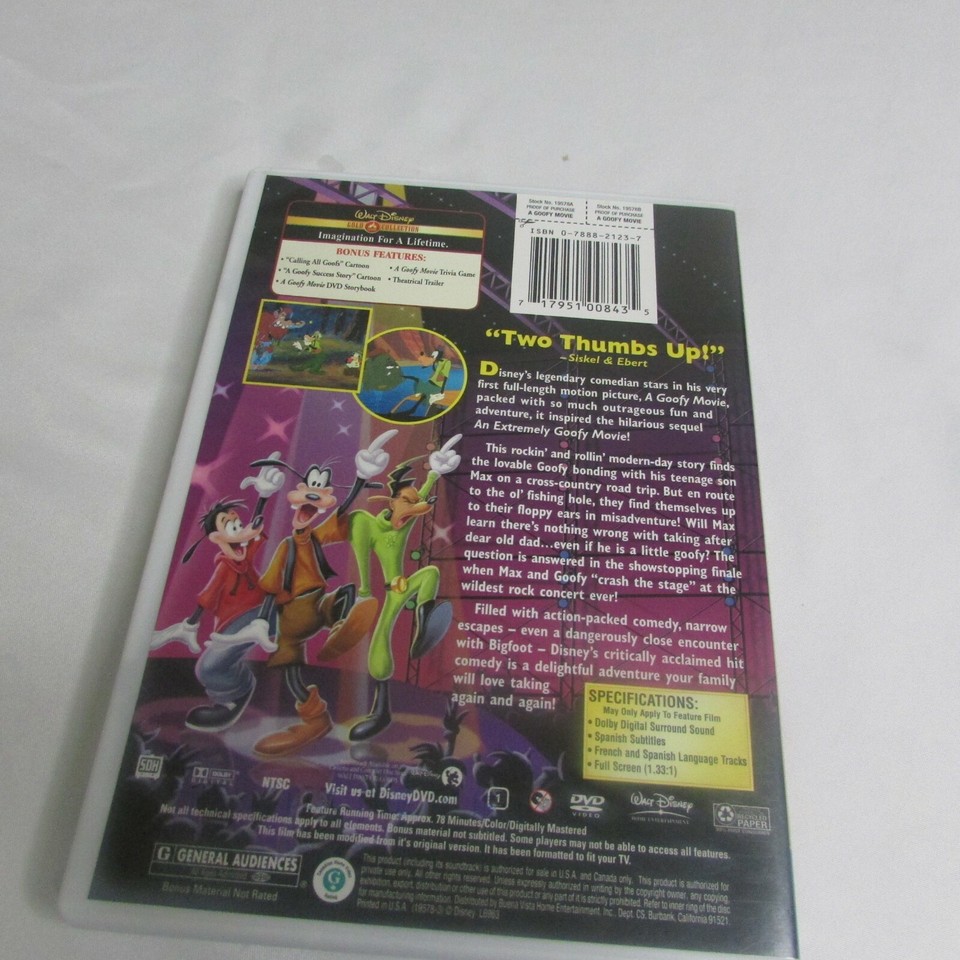 A Goofy Movie DVD Walt Disney Gold Classic Collection 717951008435 | eBay