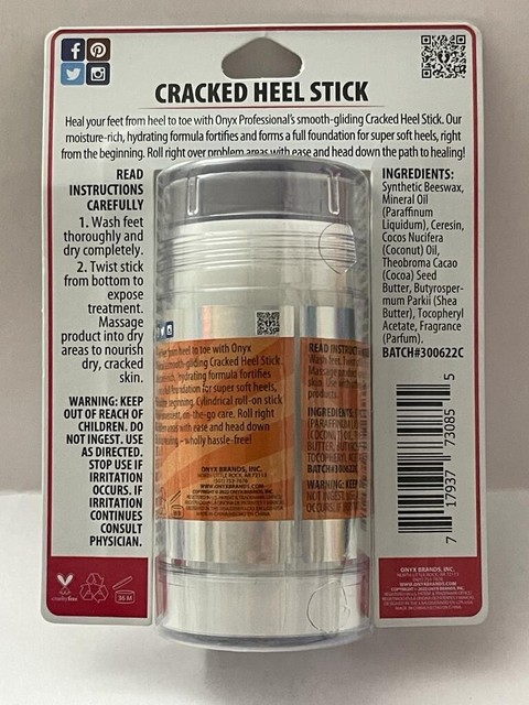 Onyx Professional Cracked Heel Stick Treatment Balm for Dry Rough Feet ...