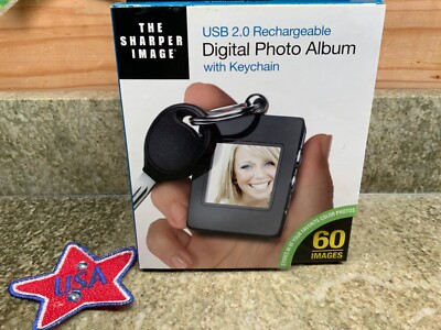 The Sharper Image Digital Photo Album Keychain USB 2.0 Rechargeable ...