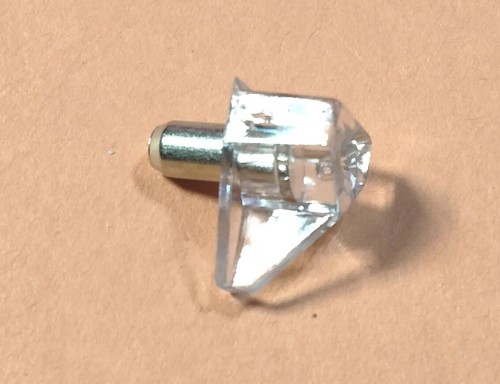 50 Pack of 5mm Clear Steel Pin Plastic Cabinet Shelf Support Clip incl ...