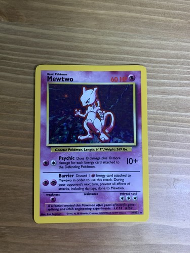 Original holographic Mewtwo Pokemon card. 10/102 | eBay
