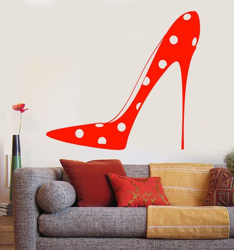 Vinyl Wall Decal Women's Dotted Shoe Fashion Store Stickers (1234ig) | eBay