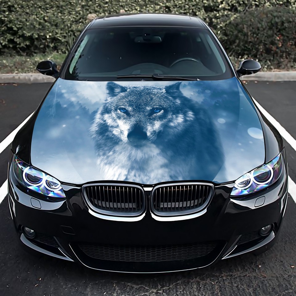 Wolf Car Hood Wrap Decal Vinyl Sticker Full Color Graphic Fit Any Car ...