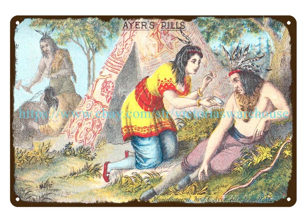 Native Indian Pills 19th Century Patent Medicine Cure Buffalo Tepee ...