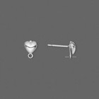 Sterling Silver Plated 6mm Puffed Heart Studs Post Earring Findings 10 pcs | eBay