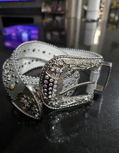 Bb Simon Rhinestone Belt Silver Size 34 Brand New Ships Asap | eBay