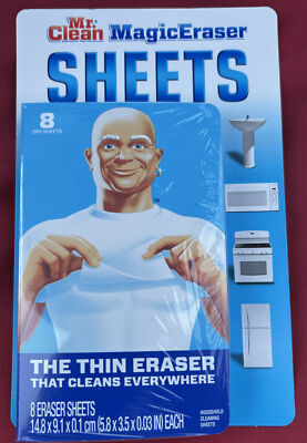 Mr. Clean Magic Eraser Sheets Thin Flexible Disposable Deep Clean White ...