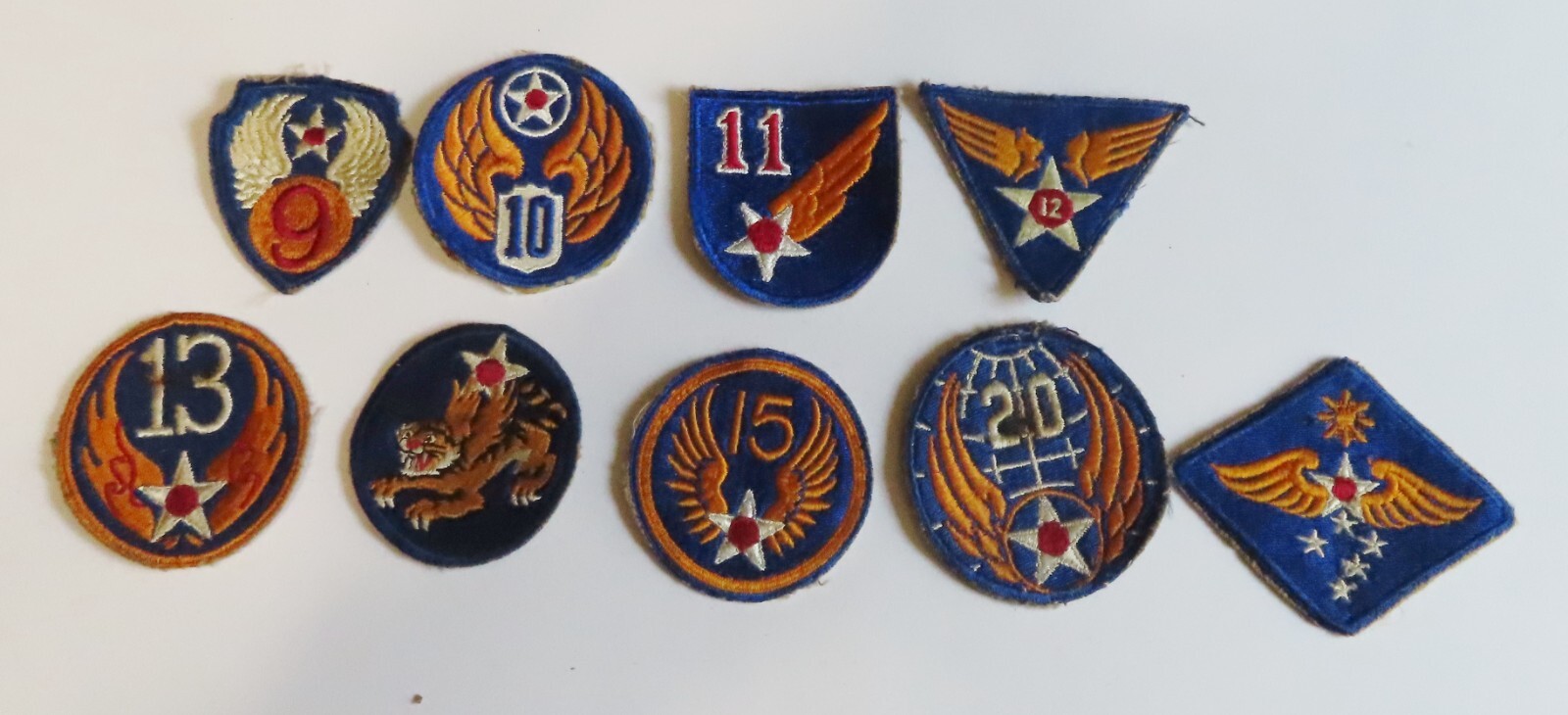 Original WWII US Army Air Corps USAAC Shoulder Patches Set of 9 | eBay