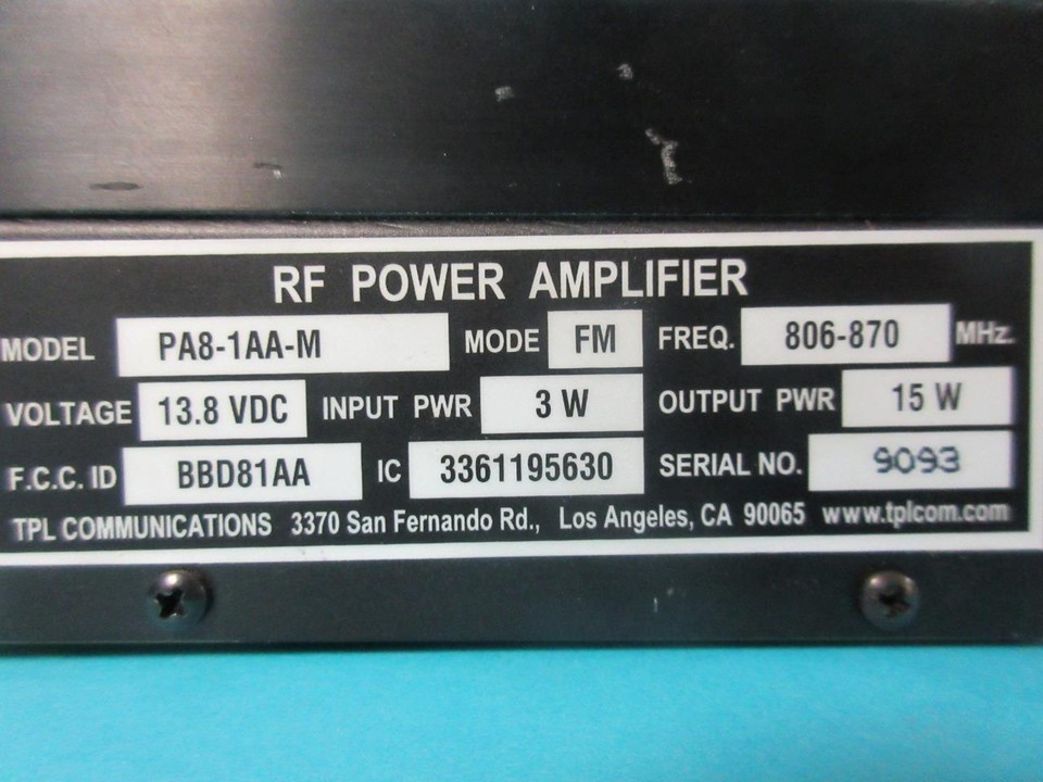 MOTOROLA XTS/MTP VEHICULAR ADAPTER NTN8560 N2001A W/ POWER AMPLIFIER ...