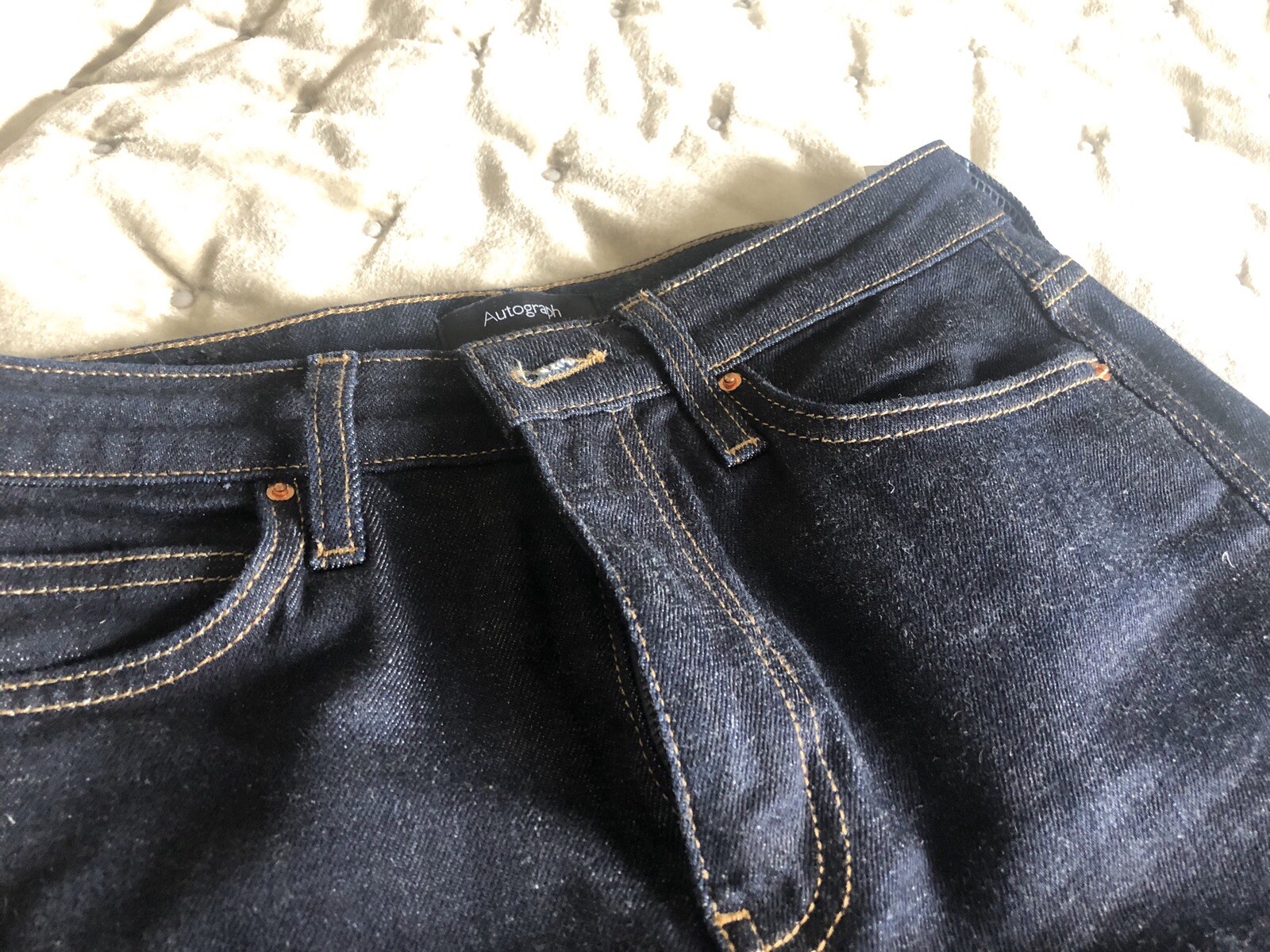 M&S Autograph Jeans Trousers Dark Blue Size 10 | eBay UK