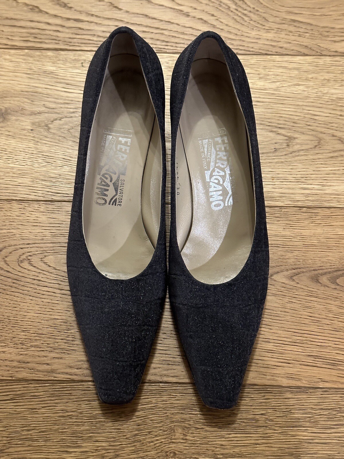 Ferragamo Womens Pumps Kitten Heel B4 - Gem